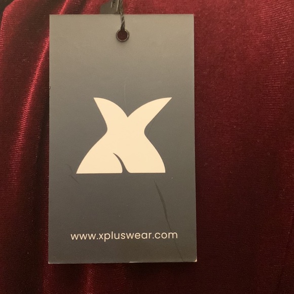 XPLUS WEAR | Dresses | Nwt Xplus Wear Luxurious Burgundy Velvet One ...